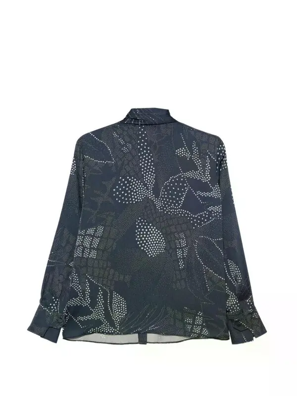 Emporio Armani Polka-dot Tie-neck Shirt - Blue