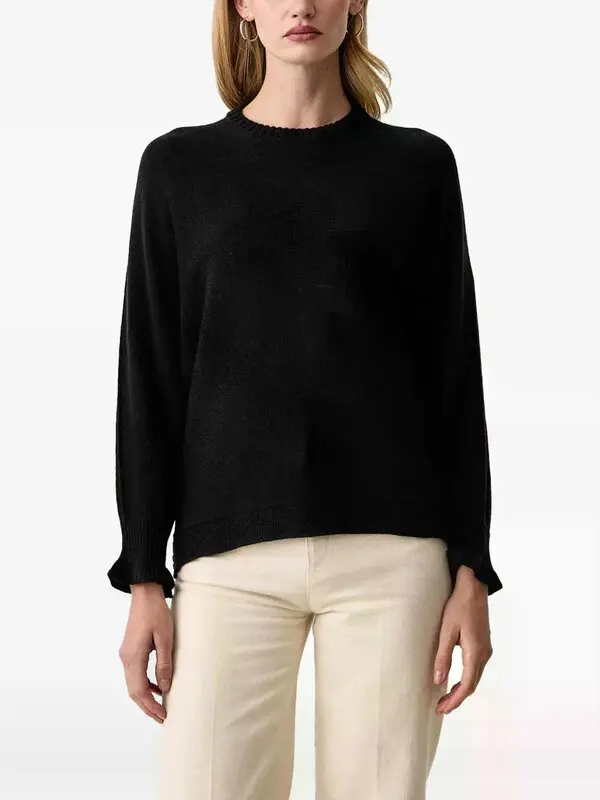 TWINSET Ruffled-cuff Crew-neck Sweater