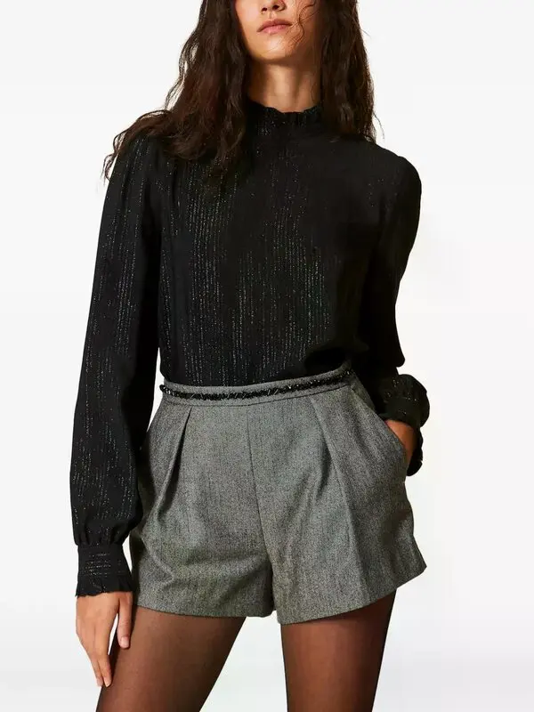 TWINSET Silk Blend Jacquard Blouse
