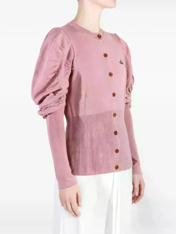 VIVIENNE WESTWOOD Orb-embroidered Puff-sleeve Cardigan
