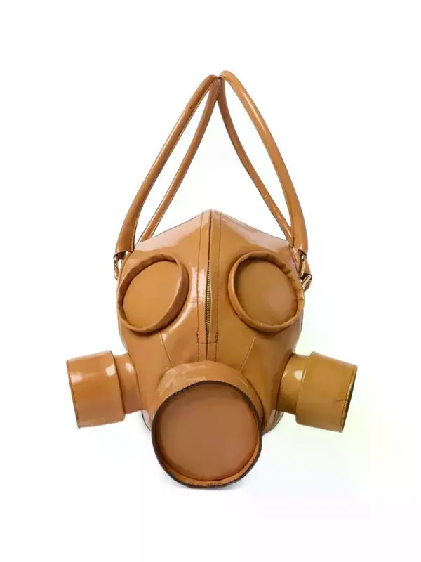 DOUBLET Gas Mask Leather Tote Bag - Brown