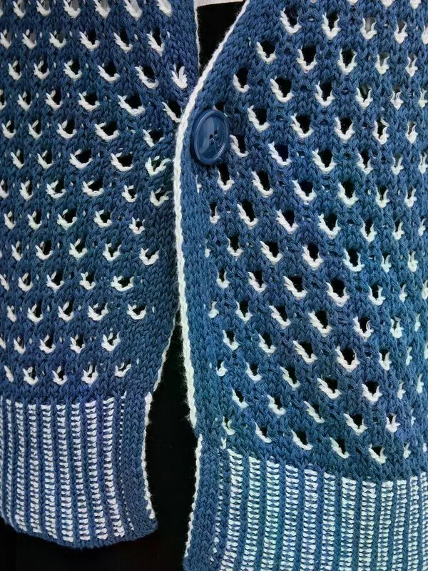 BENETTON Crochet-knit Button-fastening Vest