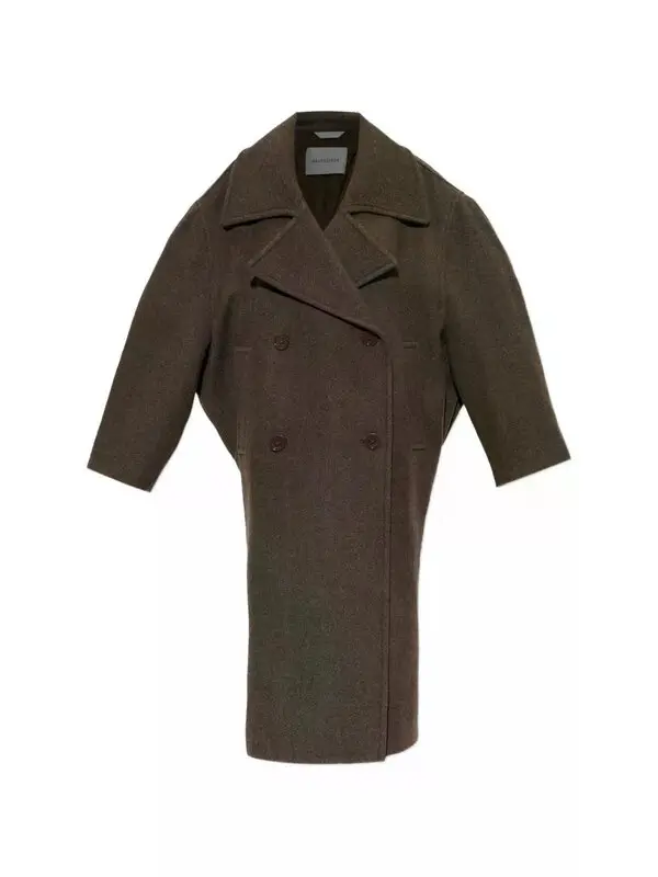 Balenciaga Long Cocoon Coat In Dark