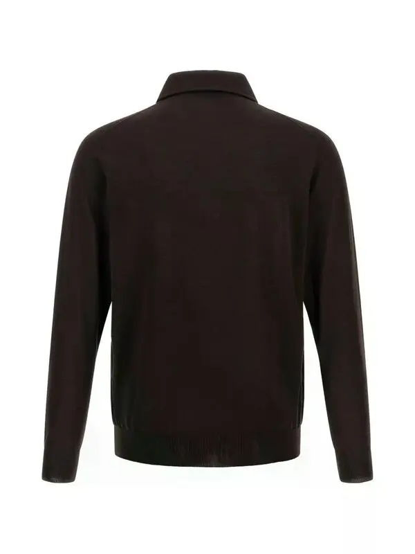 LARMERI STUDIO Long-sleeved Knitted Polo Shirt