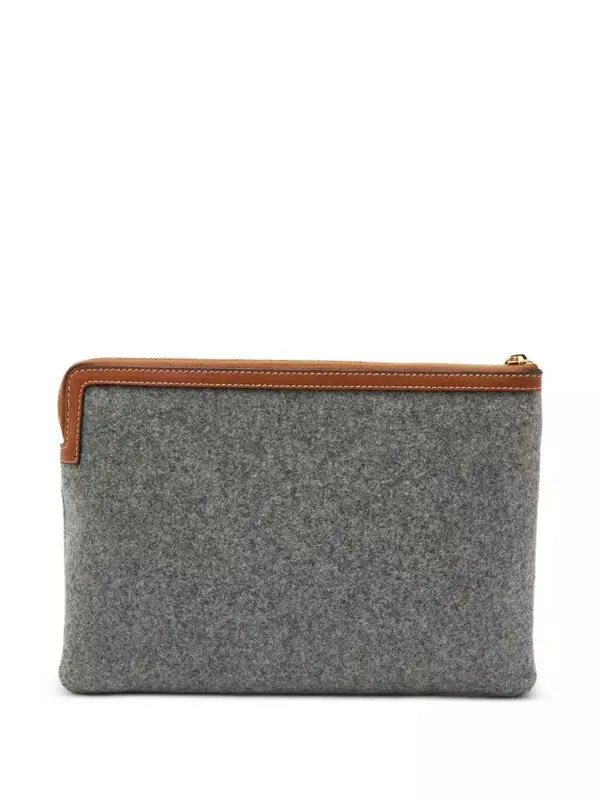 Celine Felt Leather-trim Clutch Bag