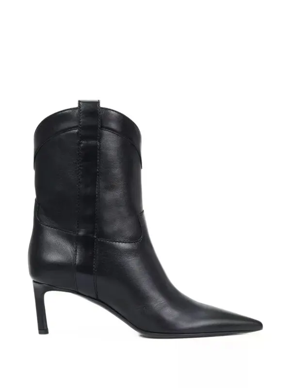 SERGIO ROSSI Pointed-toe Leather Ankle Boots