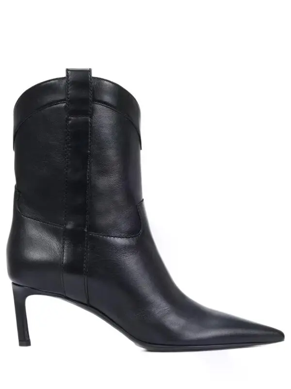 SERGIO ROSSI Pointed-toe Leather Ankle Boots