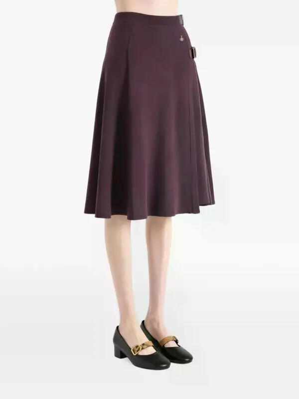 VIVIENNE WESTWOOD Buckle-fastening Pleated Skirt - Purple