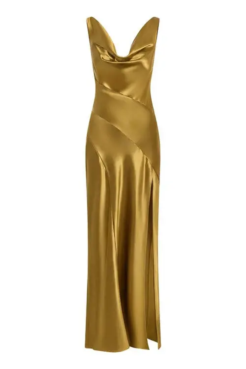 NICHOLAS Alfina Double Cowl Gown - Celadon