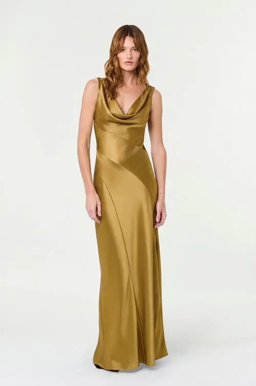 NICHOLAS Alfina Double Cowl Gown - Celadon