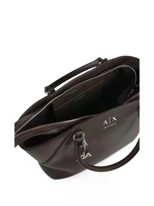 Armani Exchange Logo-plaque Pebbled Shoulder Bag