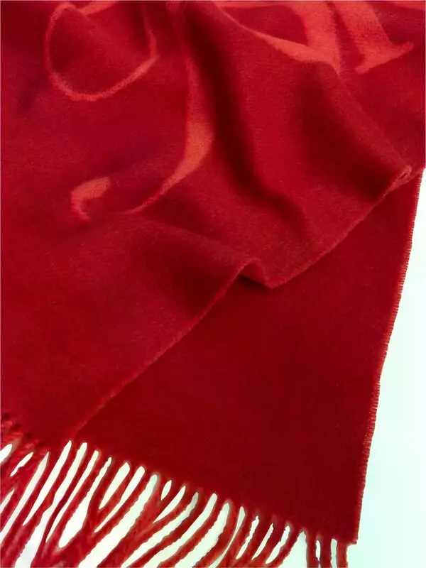 Tommy Hilfiger Logo-intarsia Fringed Wool Scarf