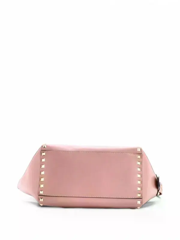 Valentino Garavani Rockstud Rigid Leather Small Tote Bag - Neutrals