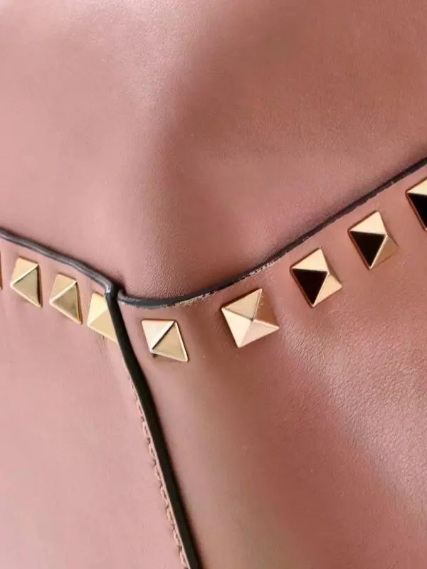 Valentino Garavani Rockstud Rigid Leather Small Tote Bag - Neutrals