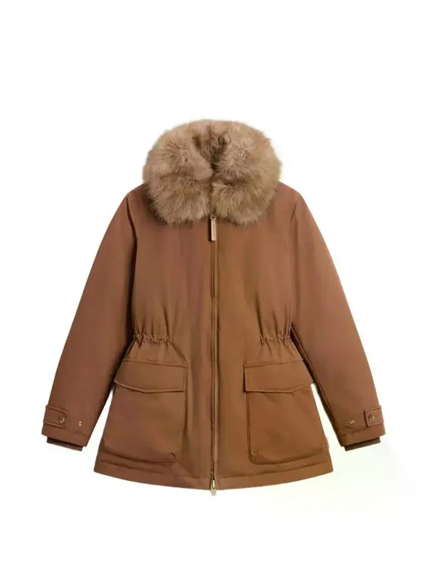 Woolrich Faux-fur Collar Drawstring Coat