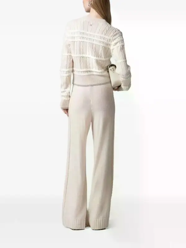 GAELLE PARIS Cable-knit Drawstring Trousers