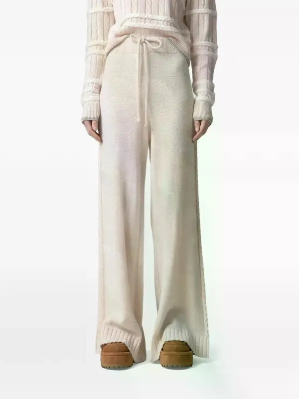 GAELLE PARIS Cable-knit Drawstring Trousers
