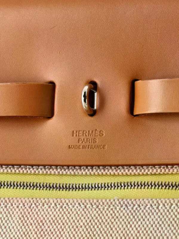 Hermès Herbag Zip Berline Vache Canvas And Leather 39 Shoulder Bag