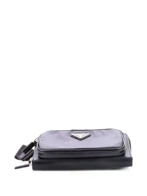 Prada Zip Around Front Pocket Saffiano Leather Belt Bag