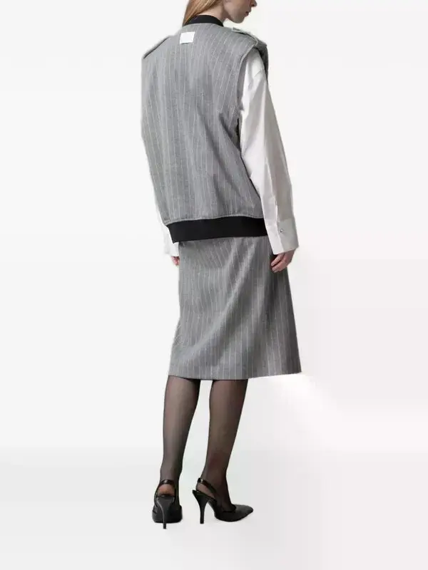 GAELLE PARIS Pinstripe-pattern Side-zip Skirt