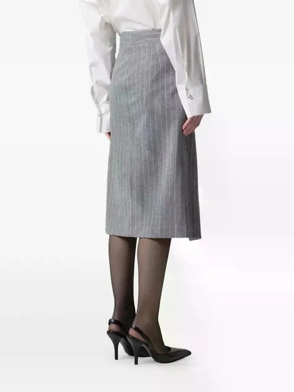 GAELLE PARIS Pinstripe-pattern Side-zip Skirt