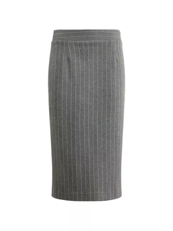 GAELLE PARIS Pinstripe-pattern Side-zip Skirt