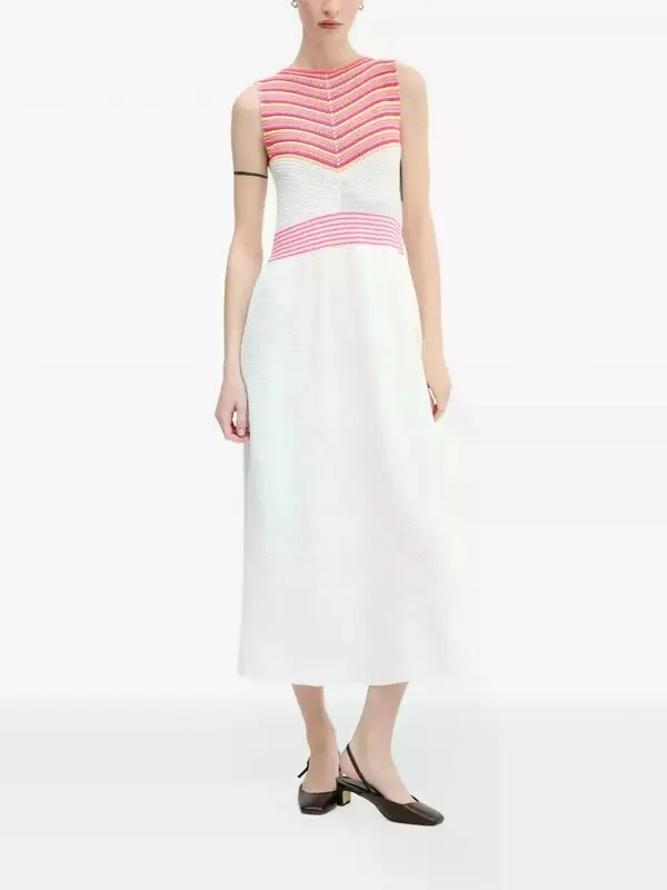 BENETTON Chevron-knit Sleeveless Midi Dress