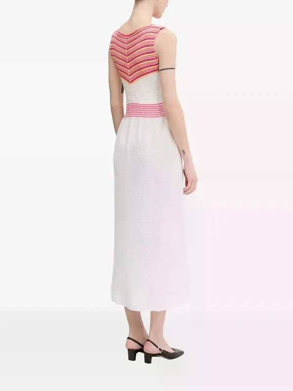 BENETTON Chevron-knit Sleeveless Midi Dress
