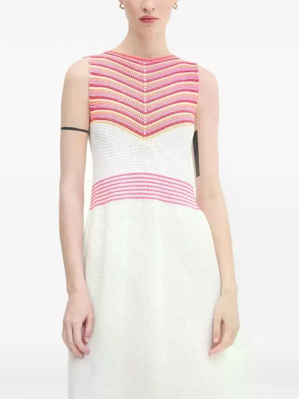 BENETTON Chevron-knit Sleeveless Midi Dress