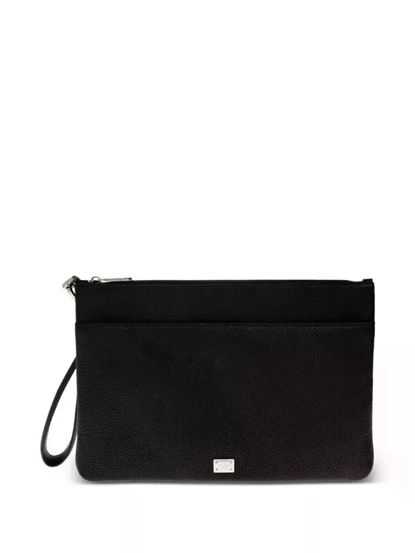 Dolce & Gabbana Logo-plaque Leather Clutch Bag