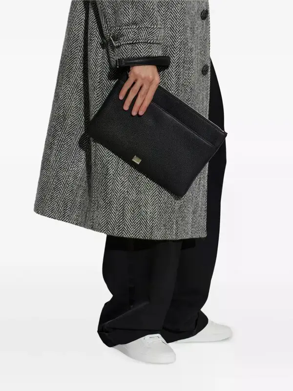 Dolce & Gabbana Logo-plaque Leather Clutch Bag