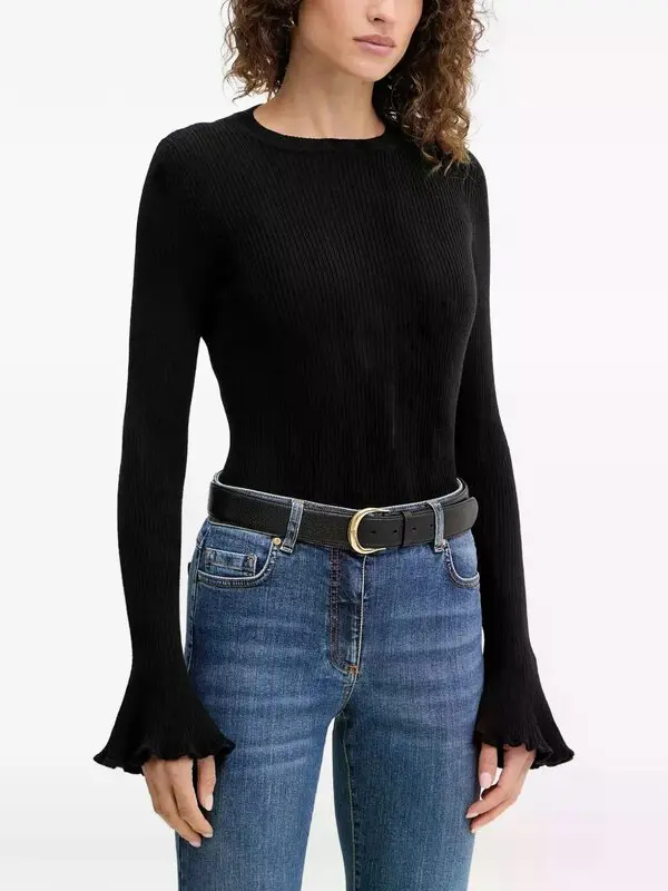 Luisa Spagnoli Ruffled Long-sleeve Sweater