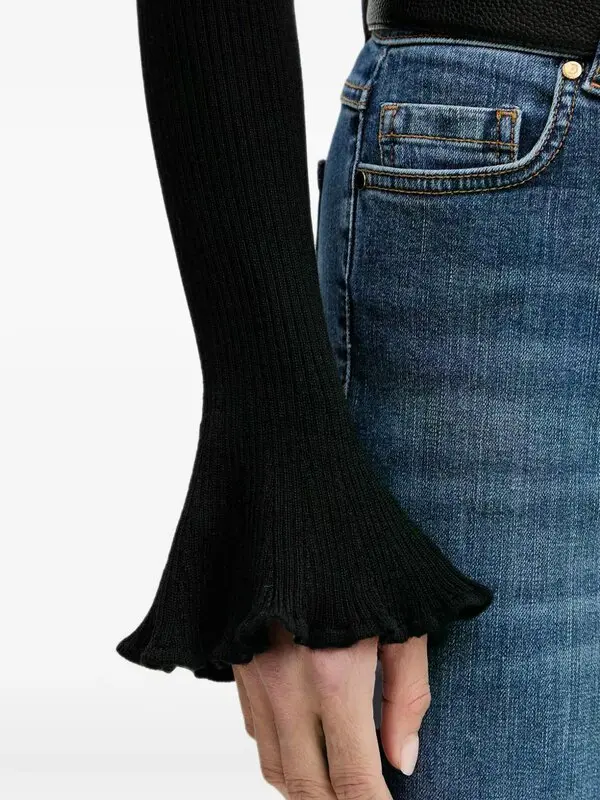 Luisa Spagnoli Ruffled Long-sleeve Sweater