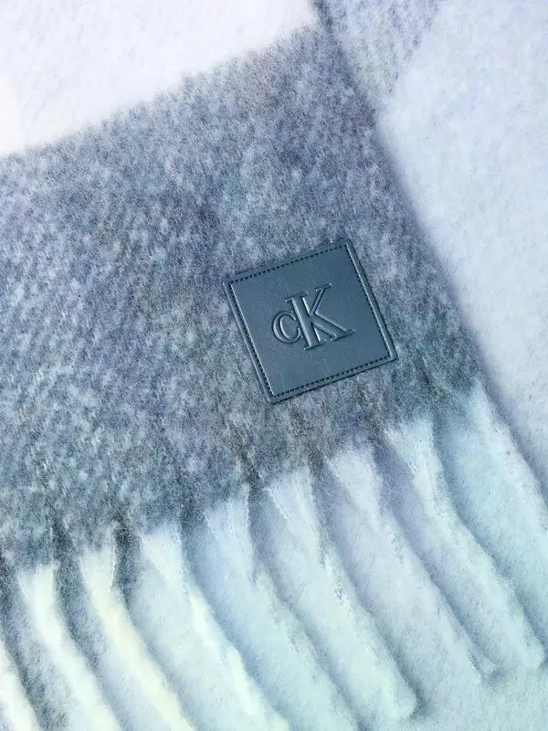 Calvin Klein Check Fringed Scarf