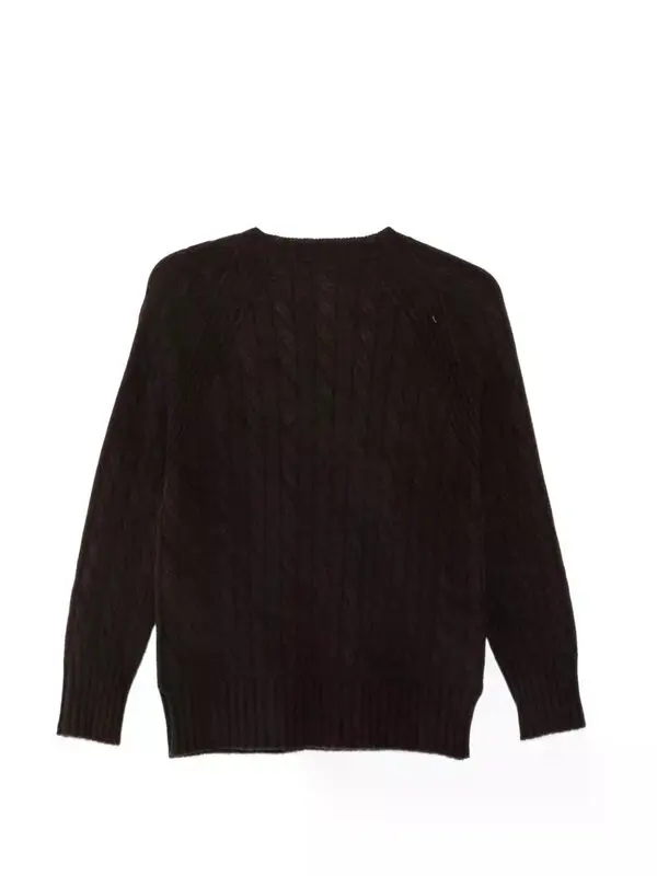 D.exterior Cable-knit Raglan-sleeve Sweater