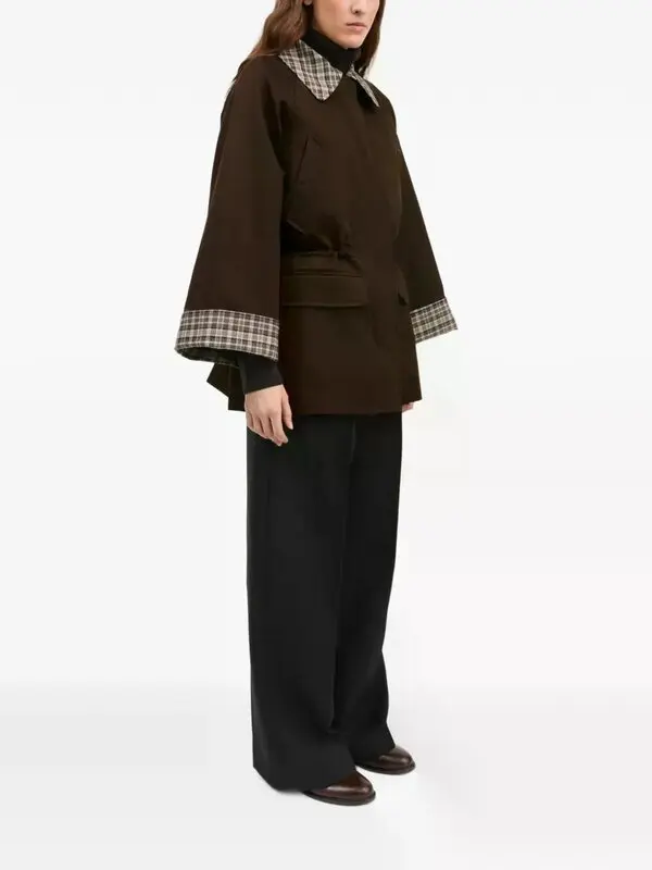 SKALL STUDIO Drawstring-waist Checked-collar Jacket