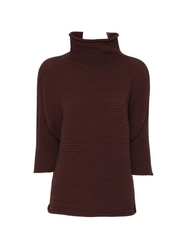 Issey Miyake Pleated High-neck Top