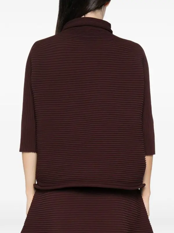 Issey Miyake Pleated High-neck Top