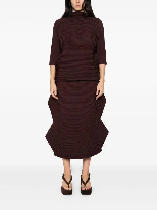 Issey Miyake Pleated High-neck Top