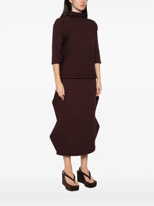 Issey Miyake Pleated High-neck Top