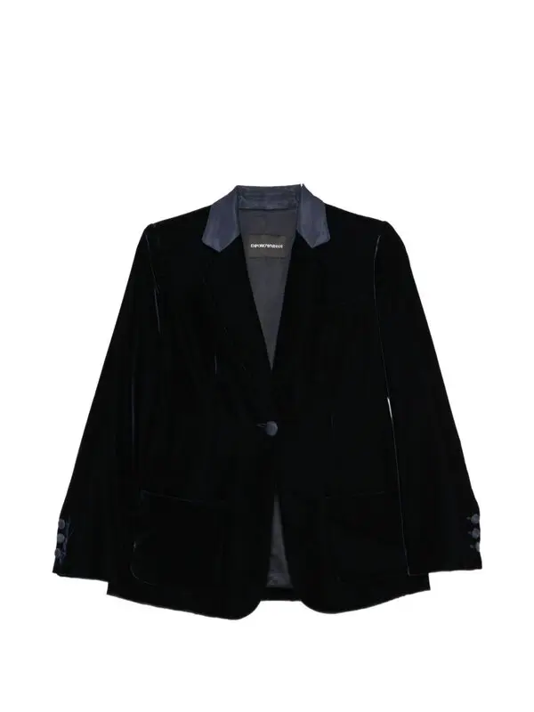 Emporio Armani Single-breasted Blazer Jacket - Blue