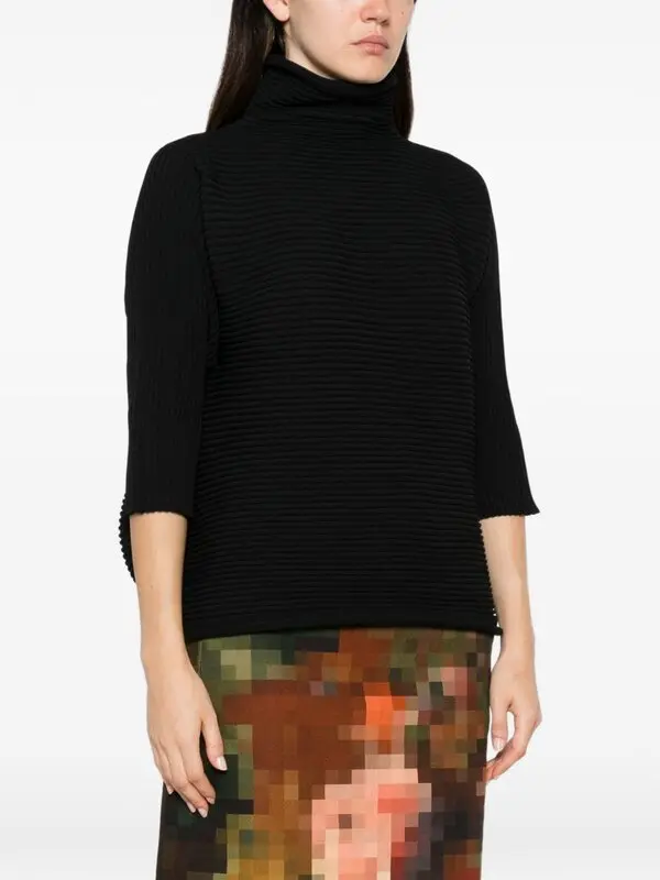 Issey Miyake Pleated High-neck Top