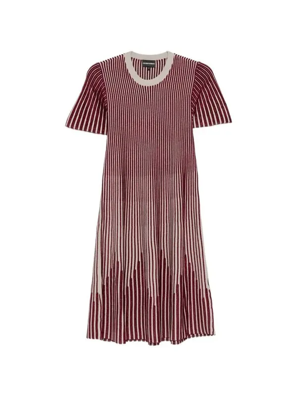 Emporio Armani Striped Midi Dress - Red