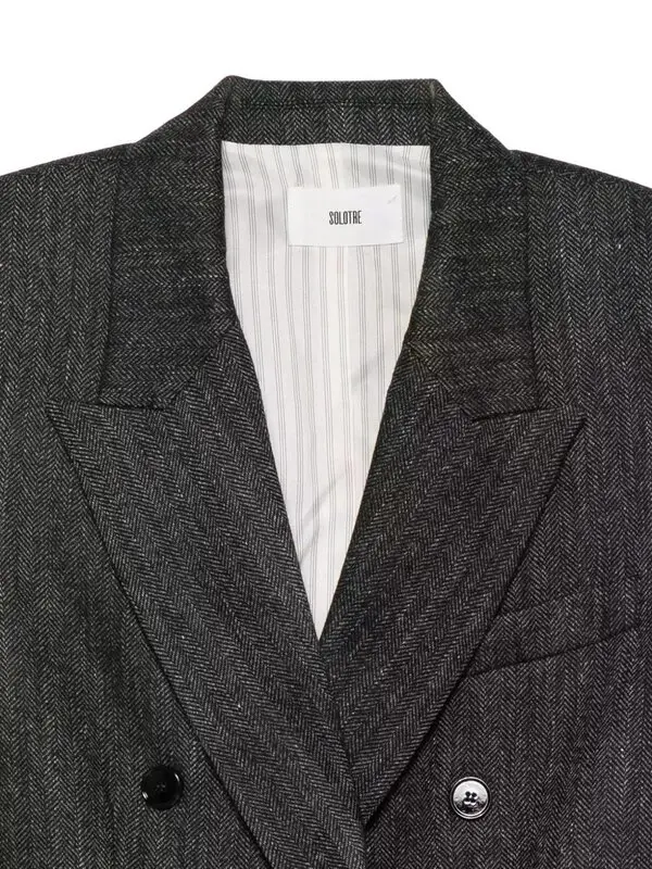 SOLOTRE Herringbone Double-breasted Blazer