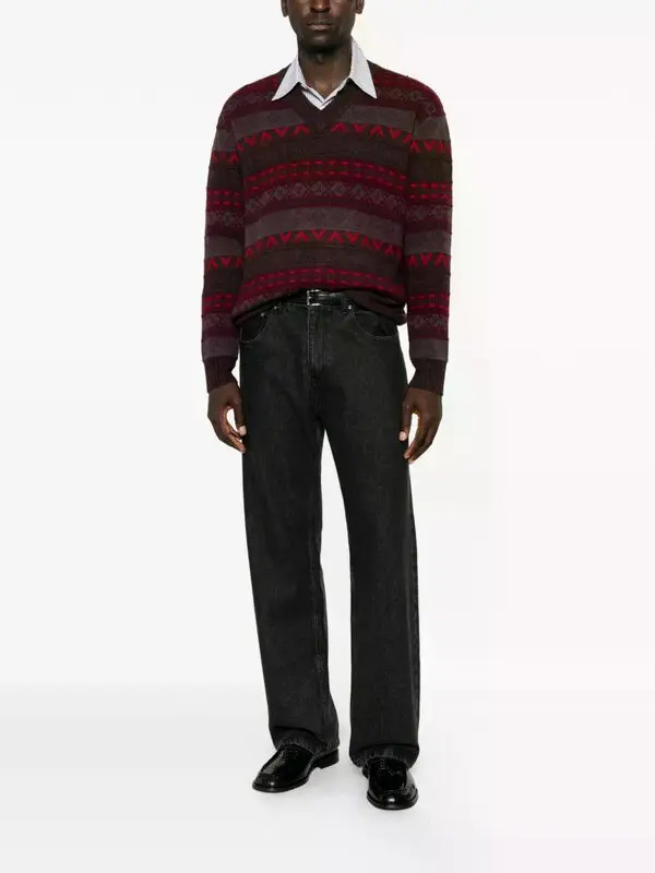 Nn07 Tobias Fair Isle V-neck Sweater
