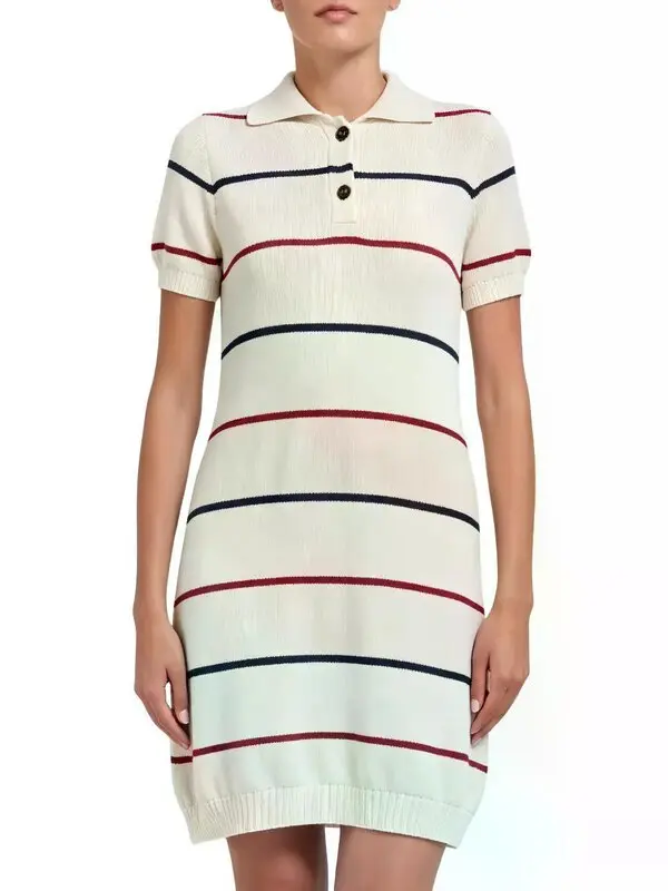 Brunello Cucinelli Striped Cotton Mini Dress