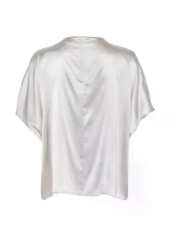 SOLOTRE Satin-finish Short-sleeve Top