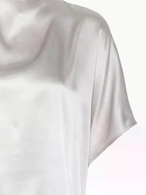 SOLOTRE Satin-finish Short-sleeve Top