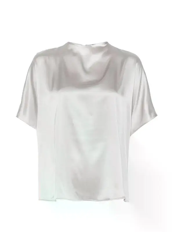 SOLOTRE Satin-finish Short-sleeve Top