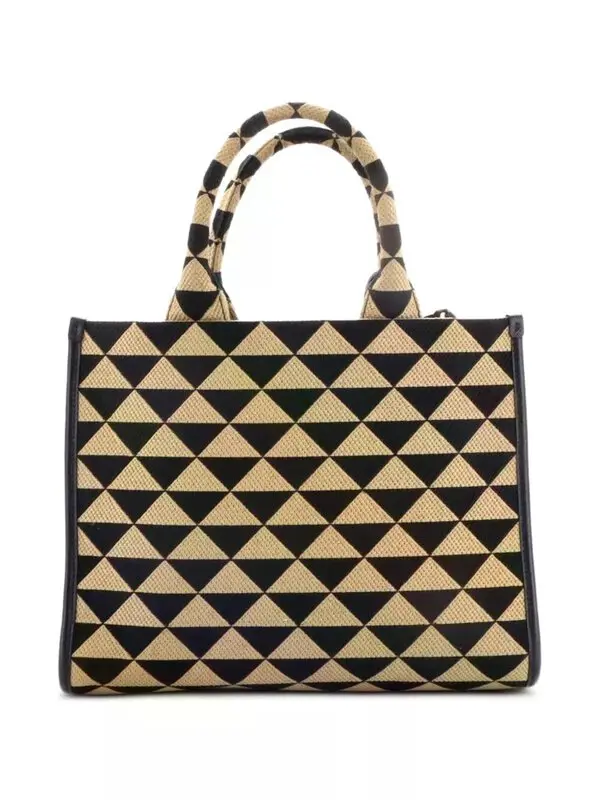 Prada Symbole Shopper Jacquard Small Tote Bag - Brown